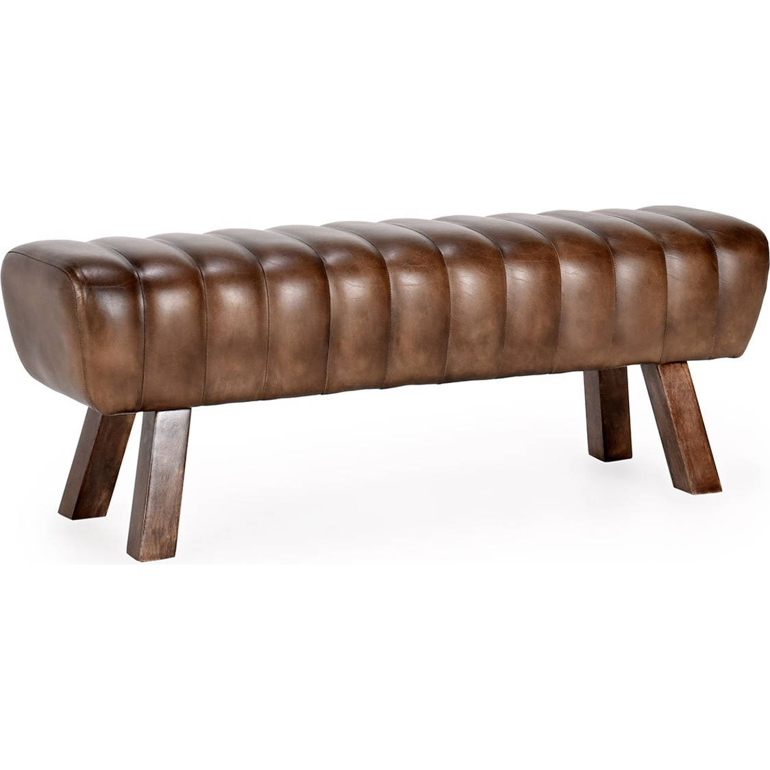Classic Home 53001966 Florian 50" Bench in Channel Tufted Antique Camel ...