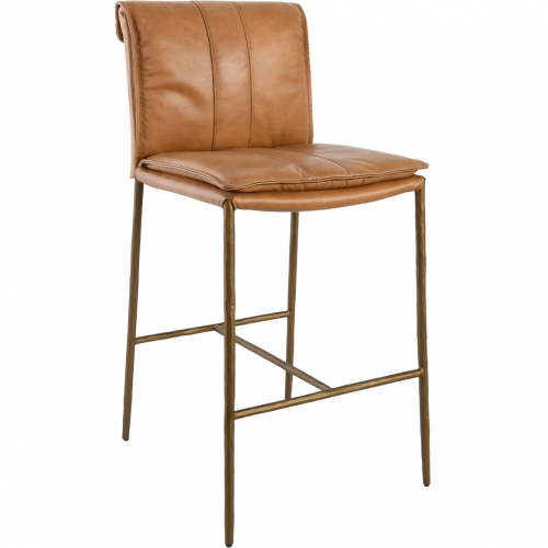 Classic Home 53004334 Mayer 26" Counter Stool in Tan Top Grain Leather ...