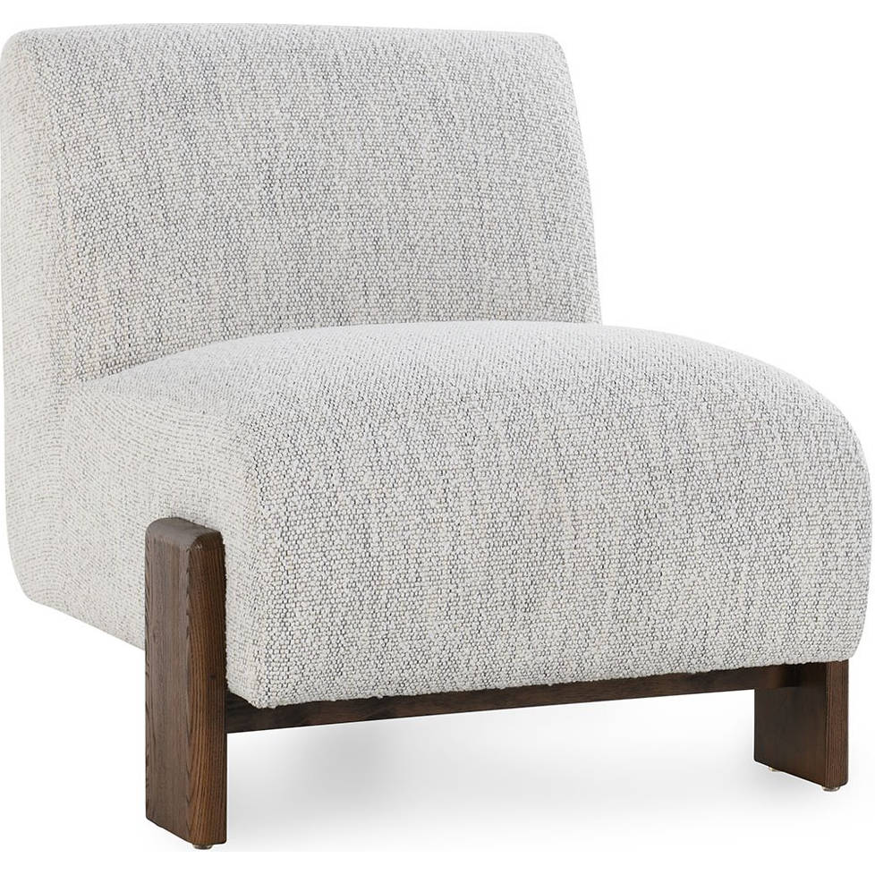 Classic Home 53004710 Chelsea Accent Chair in Ivory Fabric & Ash Wood