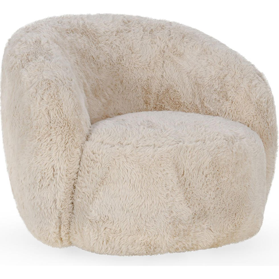 Classic Home 53004800 Adley Swivel Accent Chair in Sand Plush Fabric