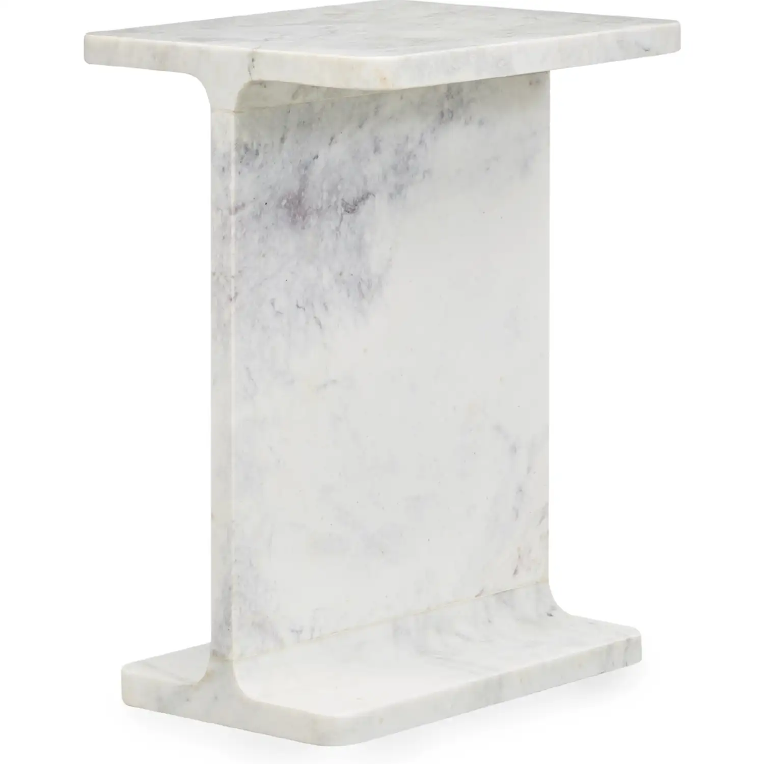 Classic Home 51012045 Delaney End Table in White Marble