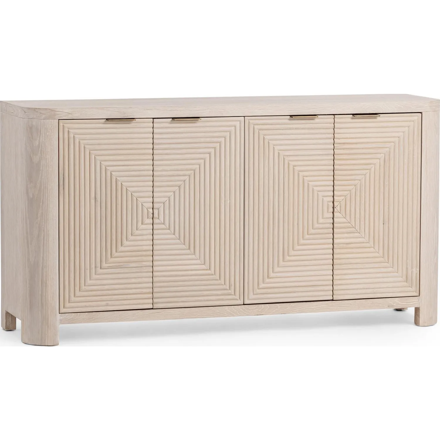 Classic Home 52011052 Elina 4 Door Cabinet in Vanilla Grove Finish Oak ...