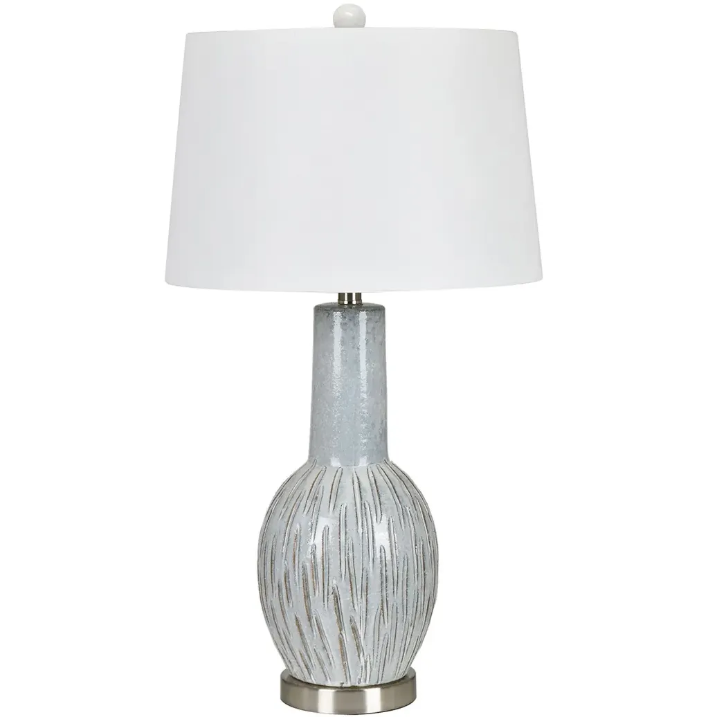 Crestview CVAP3061 Lucas Table Lamp in Gray Glazed Ceramic, Silver ...