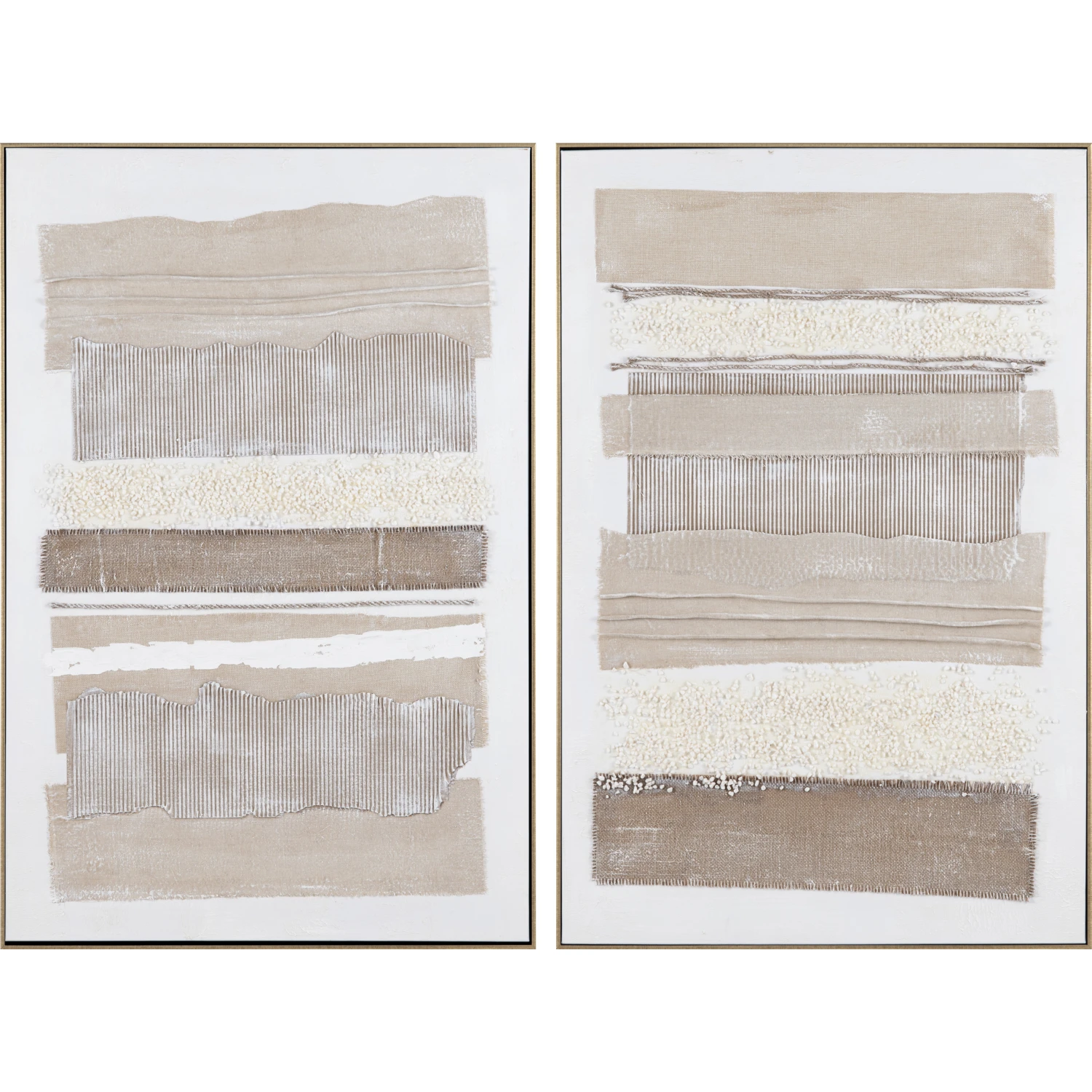 Crestview CVTOP3503 Frayed Lines Abstract Canvas Painting Wall Art in ...