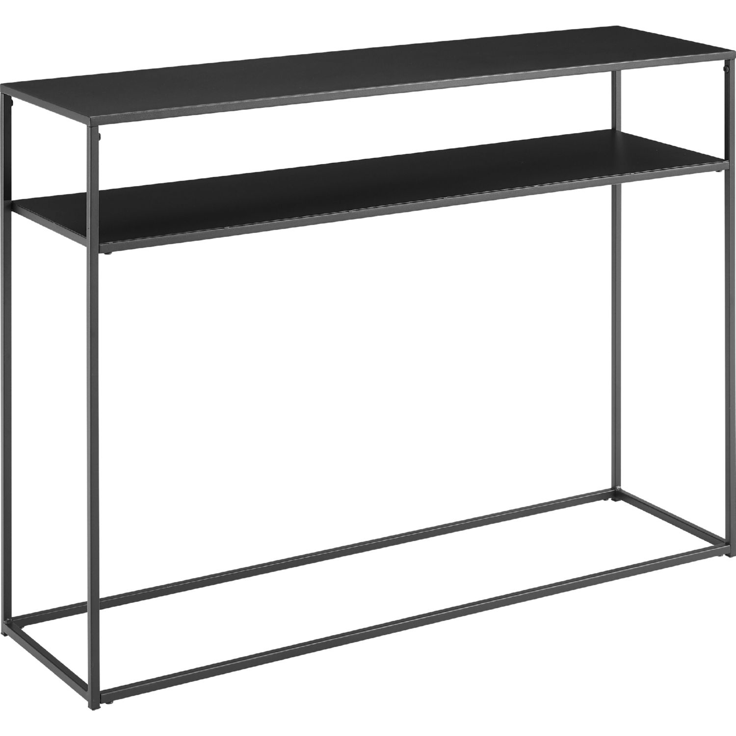 Crosley CF1400-MB Braxton Console Table in Matte Black Steel & Black Finish
