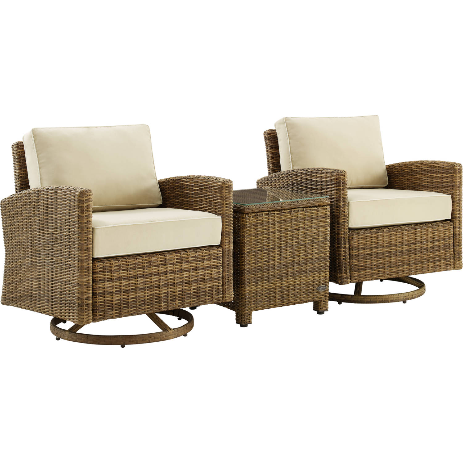 Crosley KO70424WB-SA Bradenton 3 Piece Outdoor Swivel Rocker Chair Set ...