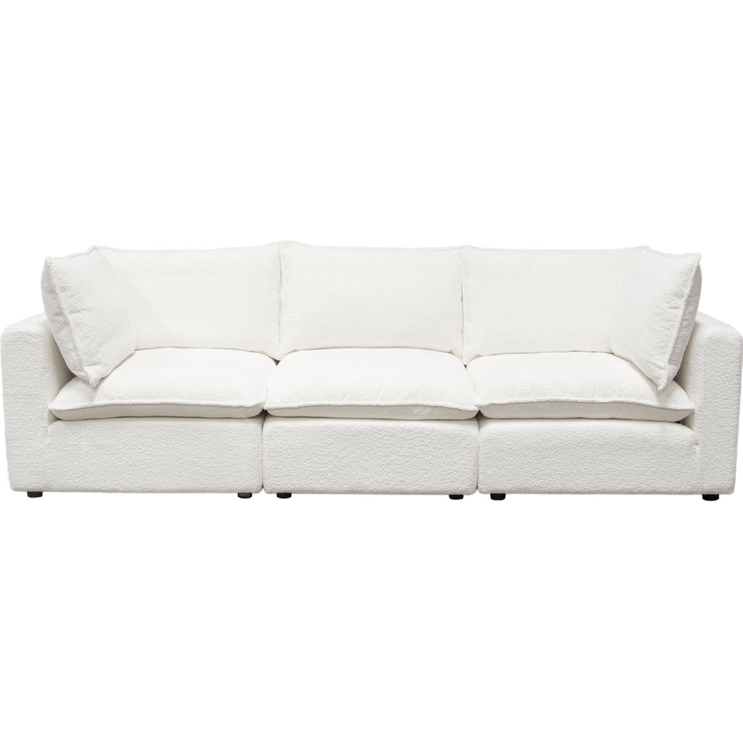 Diamond Sofa IVY2SC1ACWH Ivy 3 Piece Modular Sectional Sofa in White ...