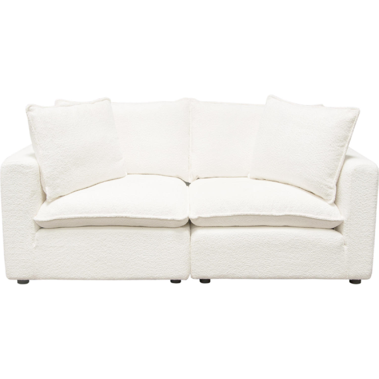 Diamond Sofa IVY2SCWH Ivy 2 Piece Modular Sofa in White Faux Shearling & Feather Down