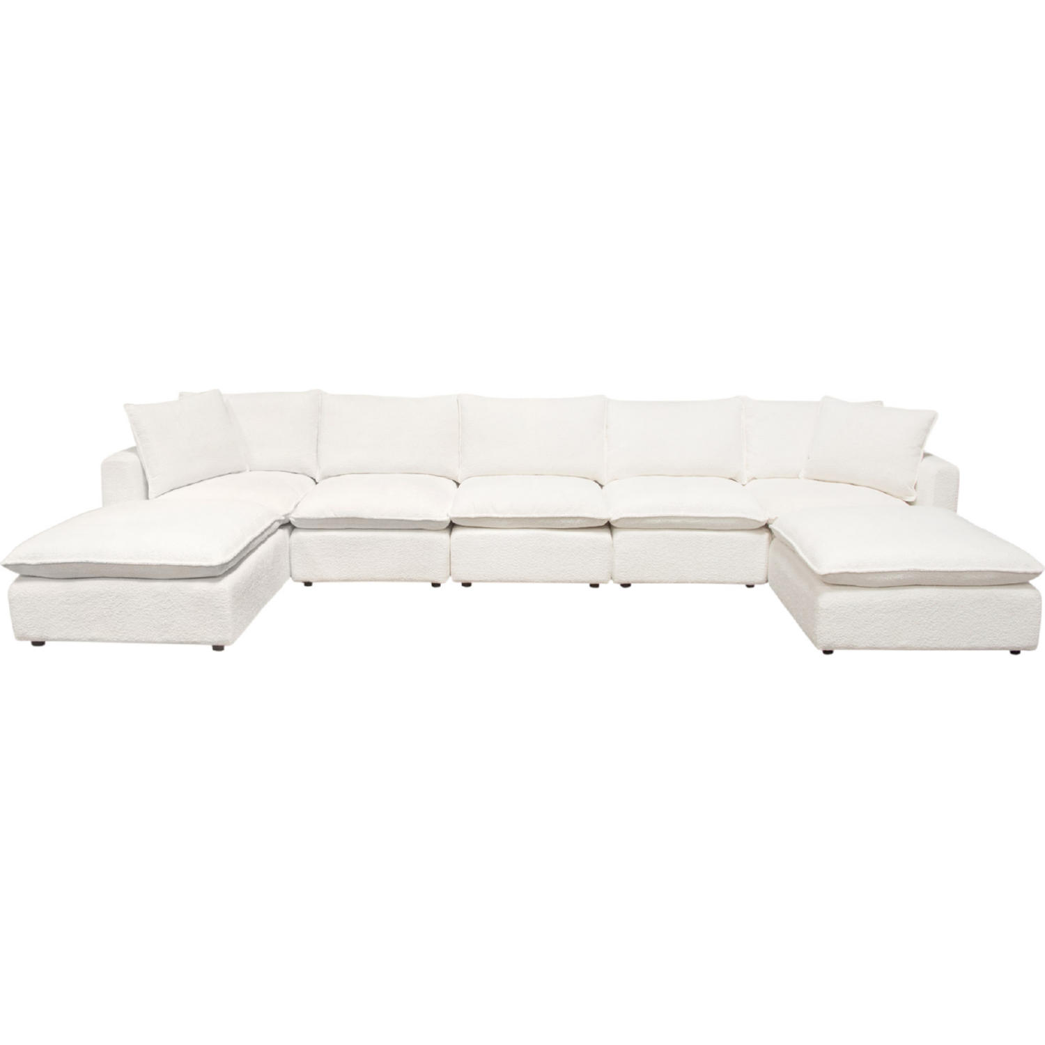Diamond Sofa IVY3AC2SC2OTWH Ivy 7 Piece Dual Chaise Sectional Sofa in ...
