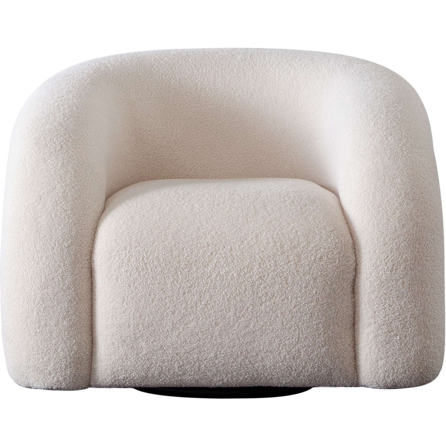 Diamond Sofa QUANTUMCHIV Quantum Swivel Accent Chair in Ivory Sherpa Fabric