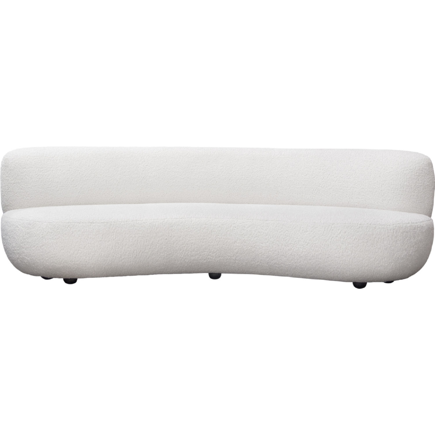 Diamond Sofa SIMONESOWH Simone Curved Sofa in White Faux Sheepskin Fabric