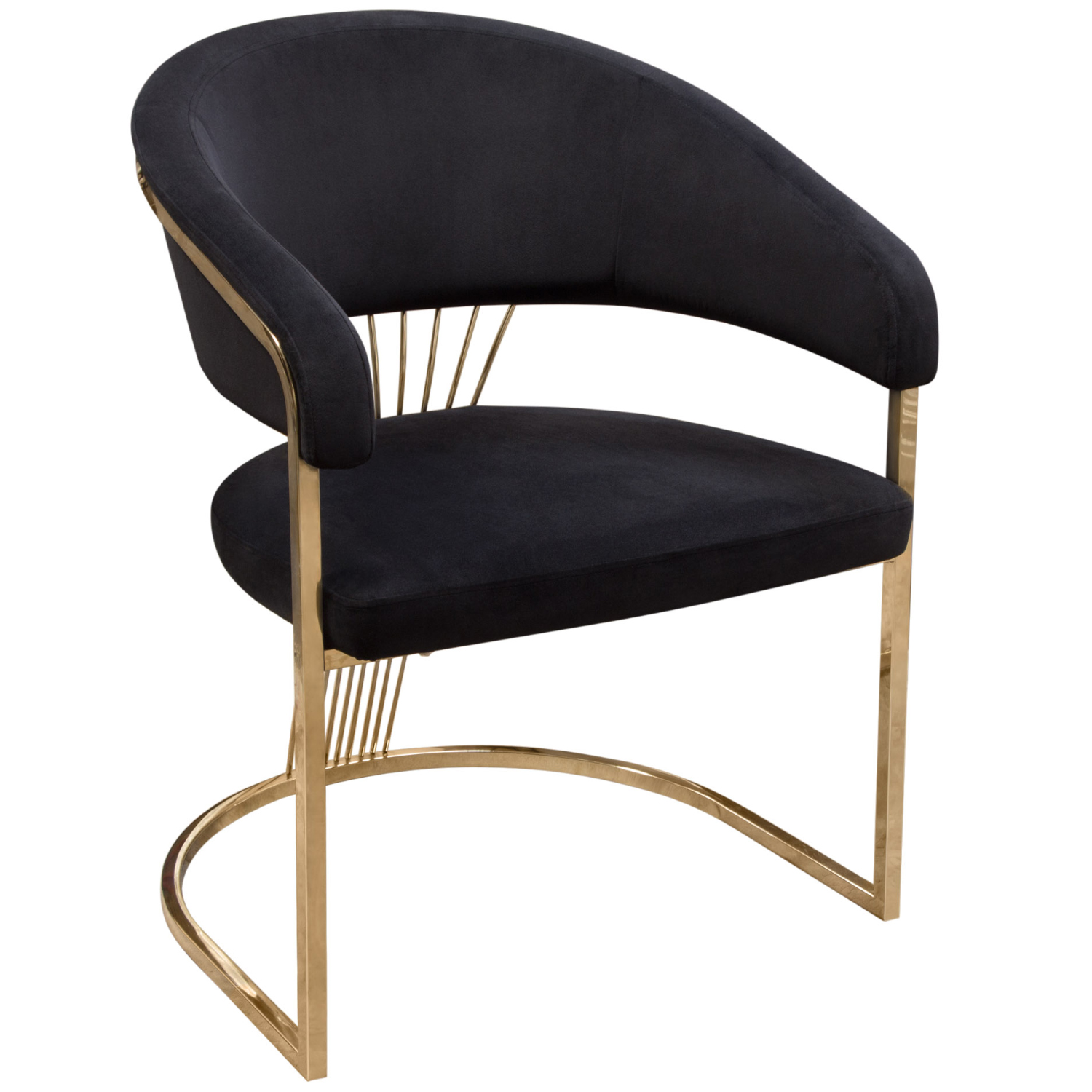 Diamond Sofa SOLSTICEDCBL1PK Solstice Dining Chair in Black Velvet ...