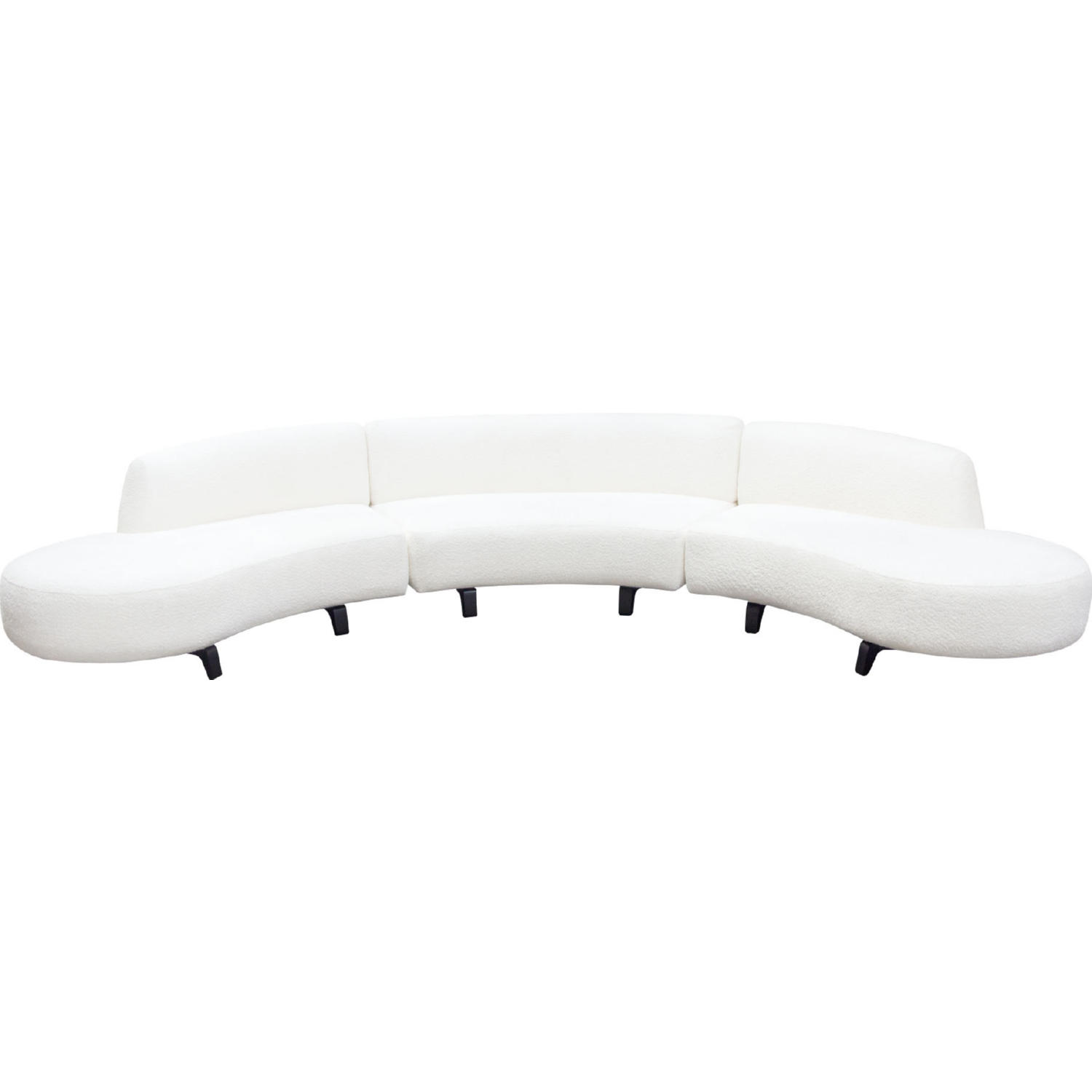 Diamond Sofa VESPER3PCASLCRCWH Vesper 3 Piece Curved Armless Sectional ...