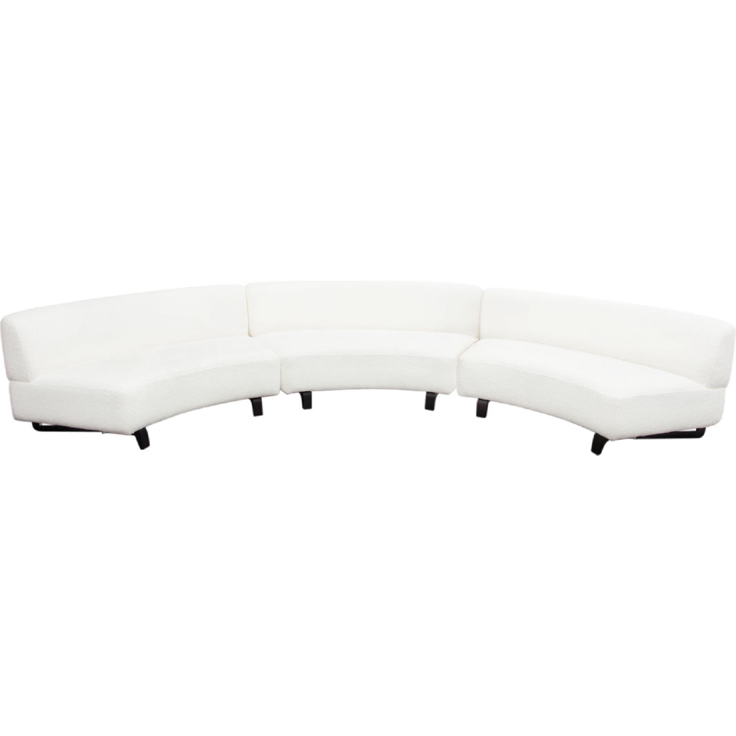 Diamond Sofa VESPER3PCASWH Vesper 3 Piece Curved Armless Sectional Sofa ...