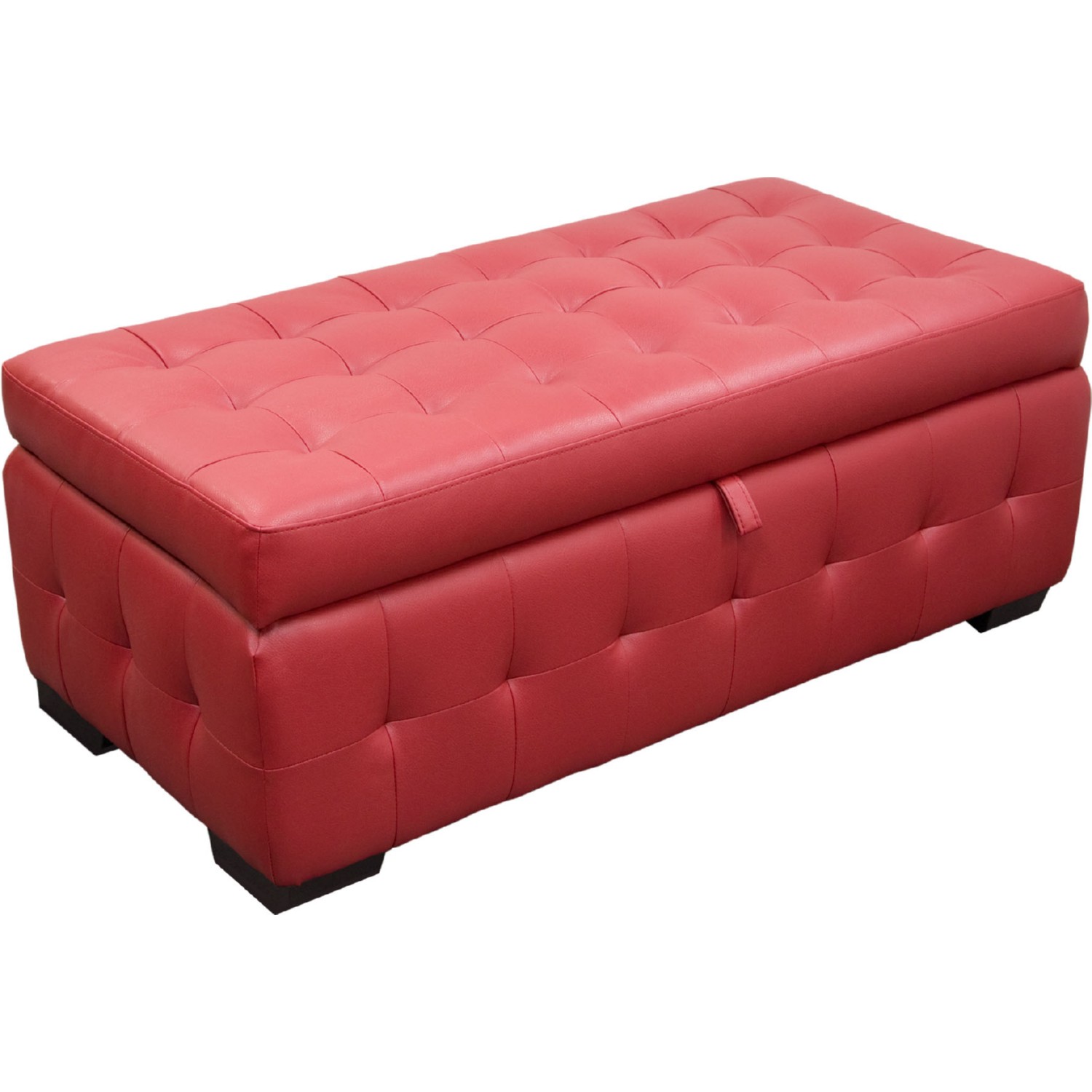 Diamond Sofa ZENSTORAGETRUNKR Zen Leather Lift Top Tufted Storage Trunk ...