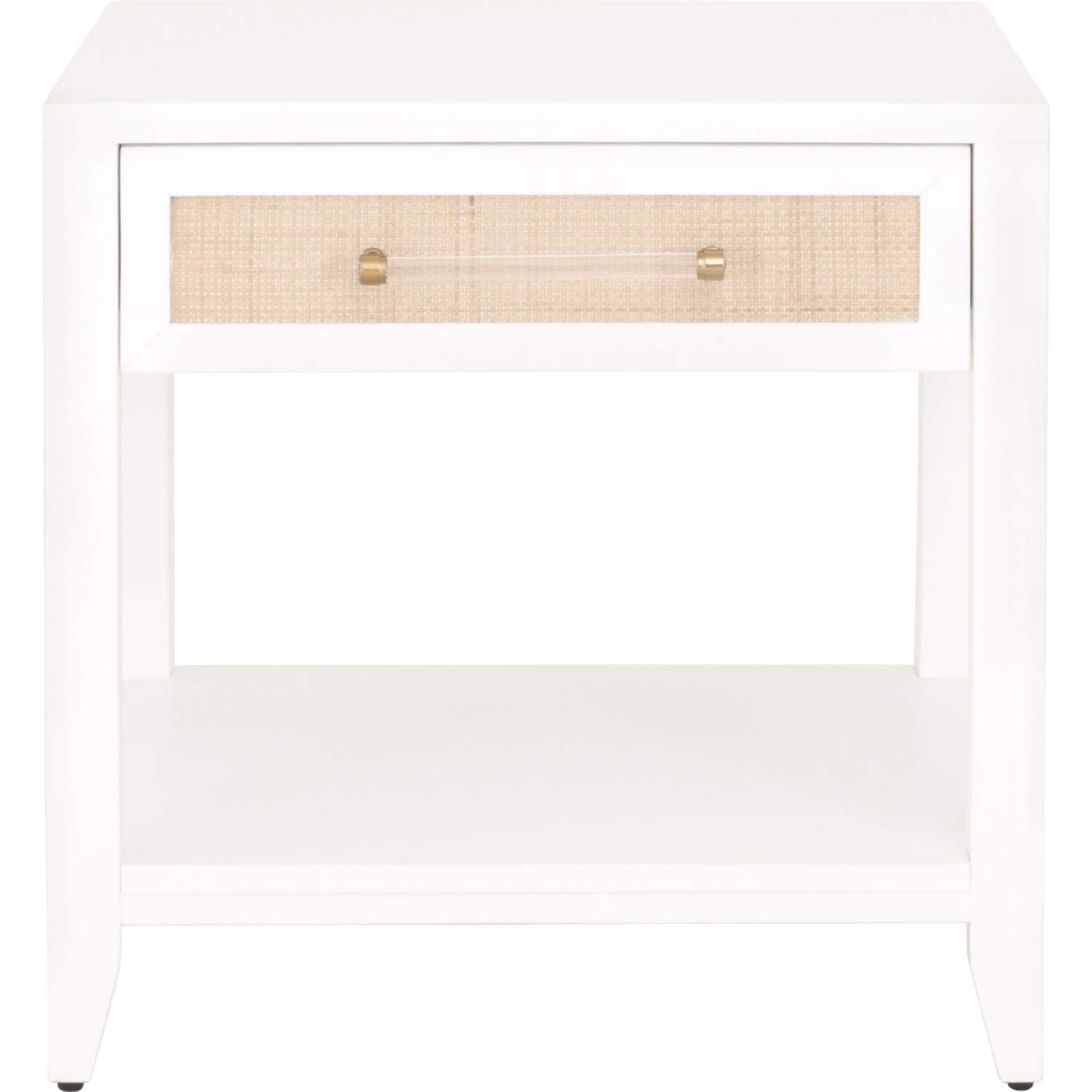 Essentials for Living 6144.WHT/NAT Holland End Table in Matte White ...