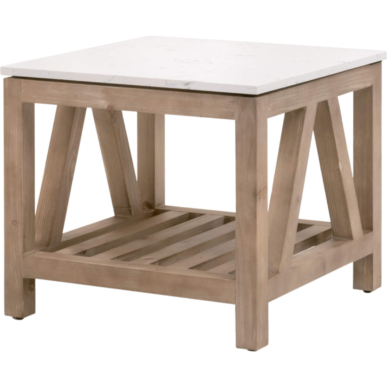 Essentials for Living 8020.SGRY-PNE/WHTQ Spruce Square End Table in ...