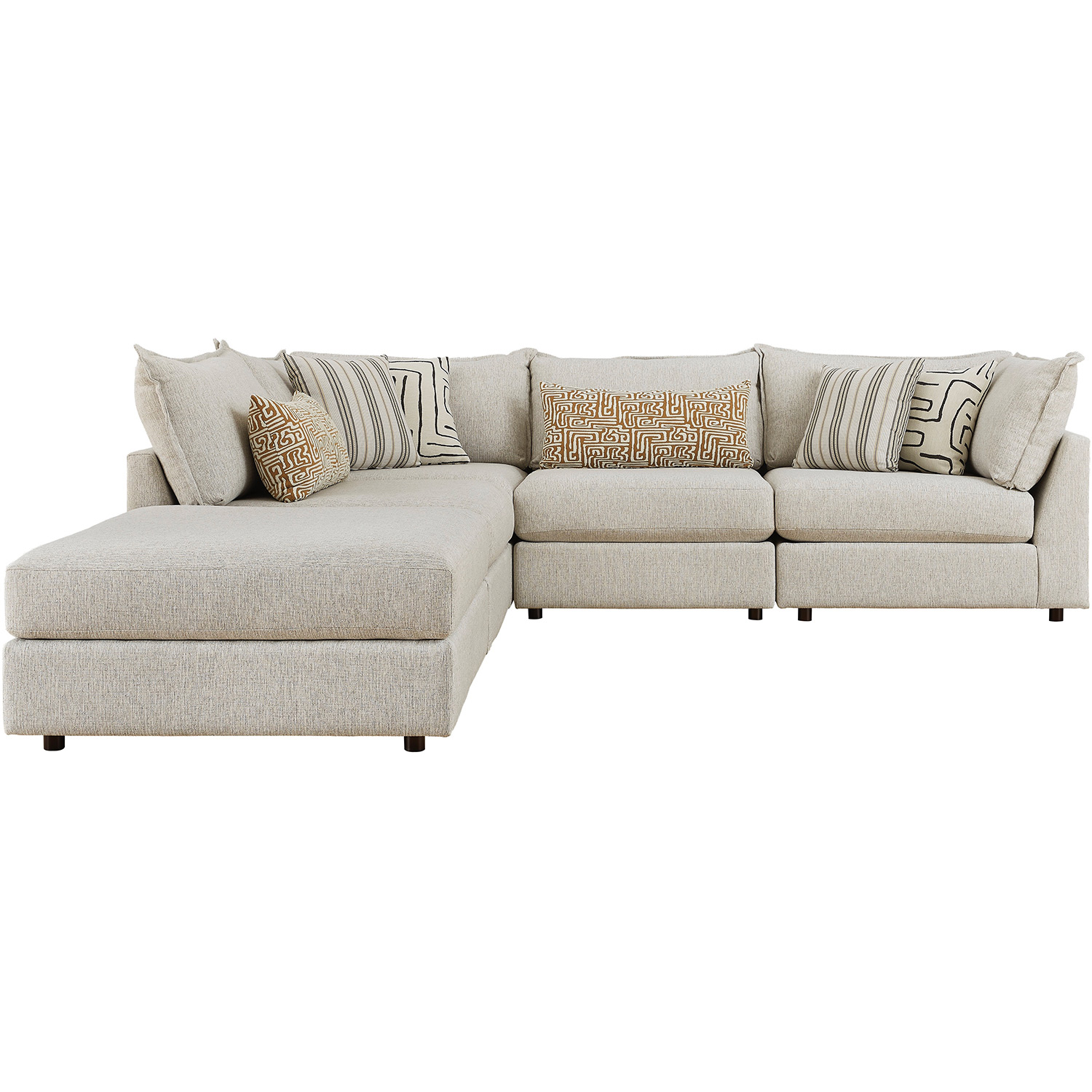 Southern Furniture 7004-03+2x19KP+2x15 Durango Pewter Sectional 5 Piece ...