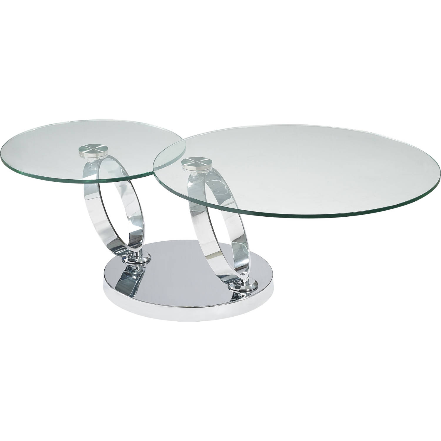 J&M Furniture 18883-CT Chicago Coffee Table in Tempered Glass & Chrome