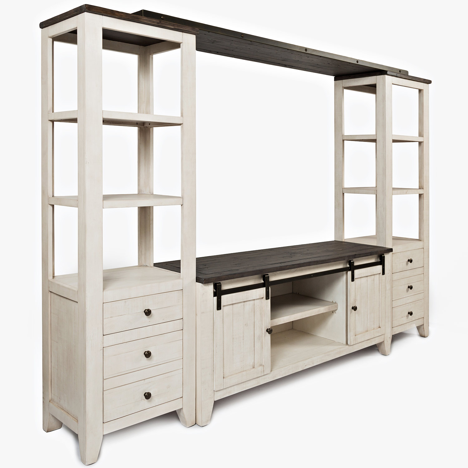 Jofran 1706-602282KT Madison County 4PC Entertainment Center with 60 ...