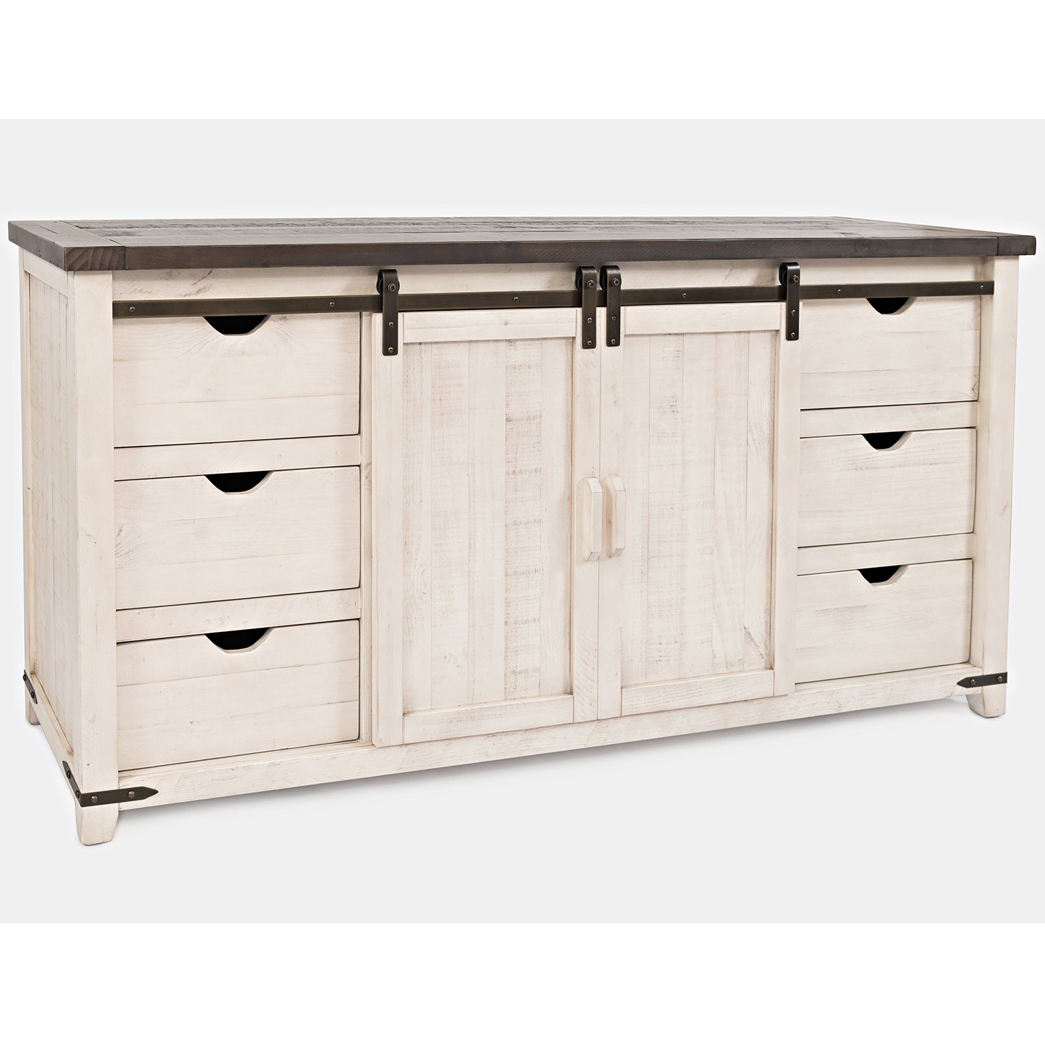 Jofran 1706-70 Madison County 70" Barn Door Server in Vintage White ...