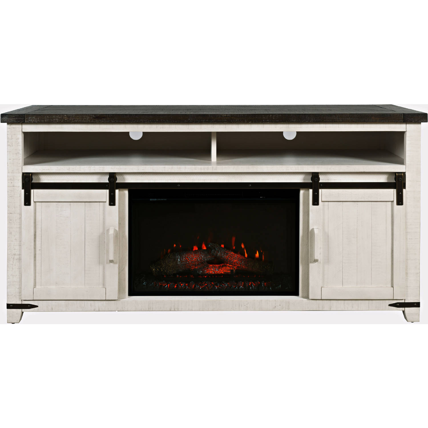 Jofran 1706-FP6432R Madison County 64" Console TV Stand with Electric ...