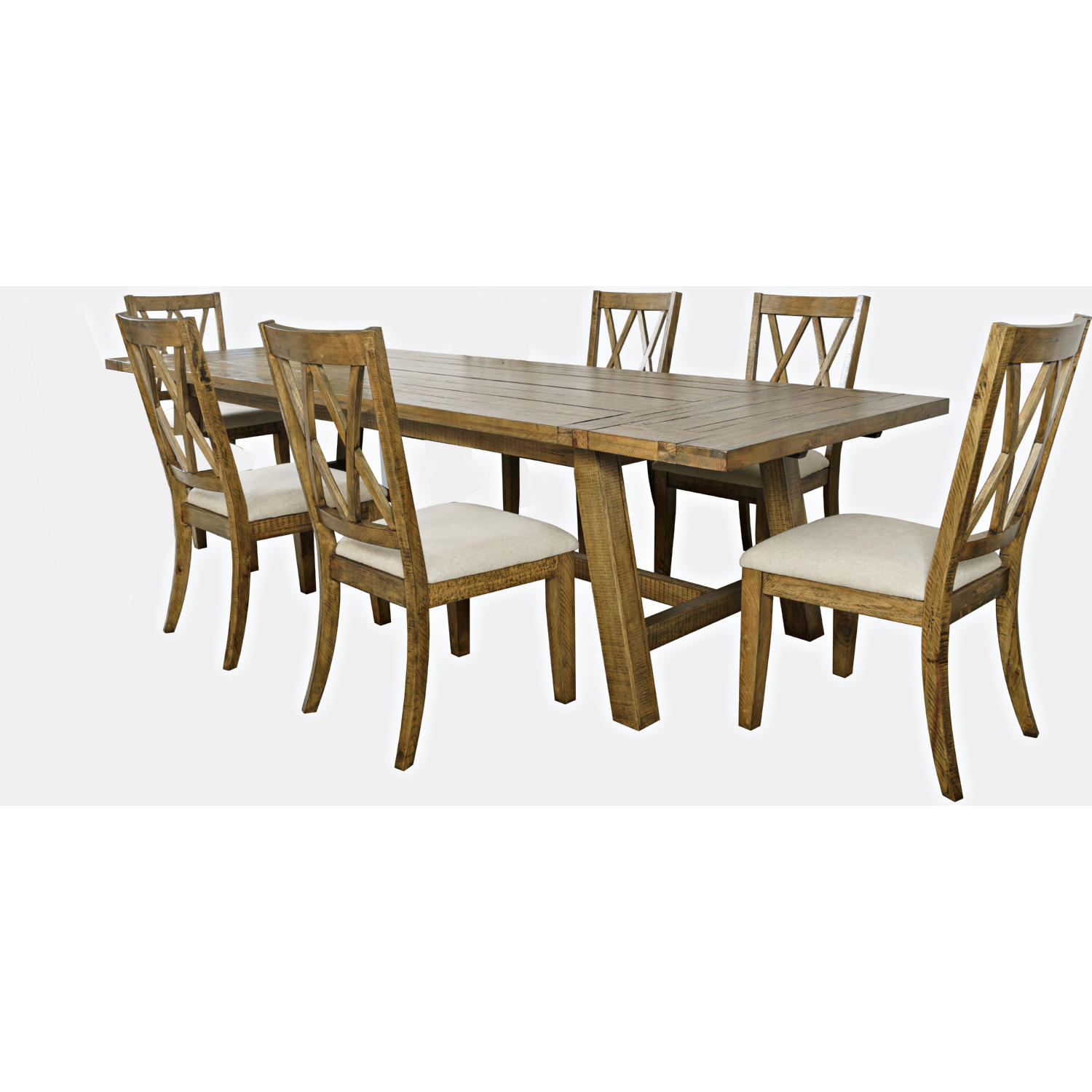 Jofran 1801-42D-7X Telluride 7 Piece Dining Set in Distressed Pine ...