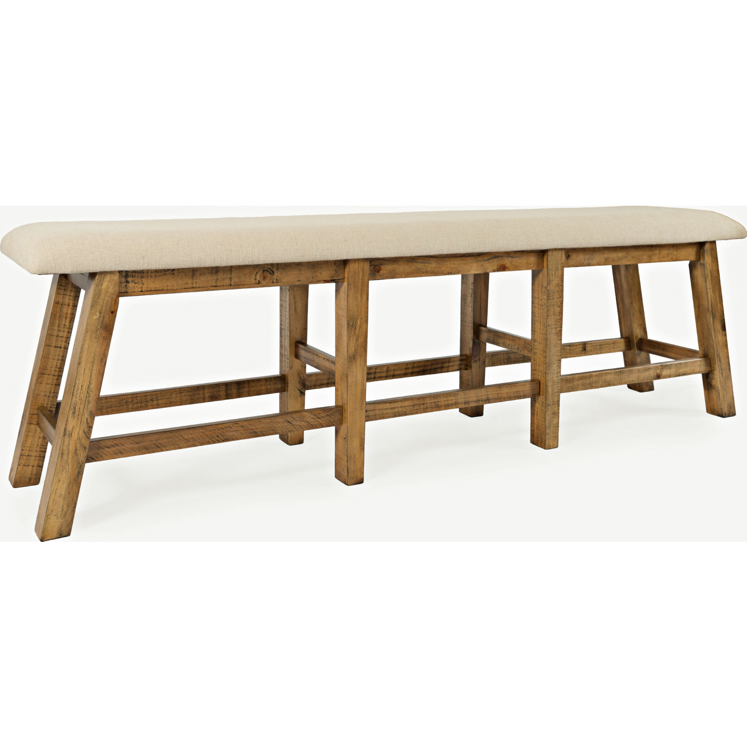 Jofran 1801-BS85KD Telluride 85" Counter Height Bench in Distressed Pine