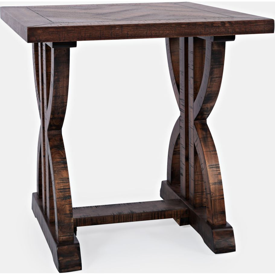 Jofran 1932-3 Fairview End Side Table in Distressed Oak Finish Wood