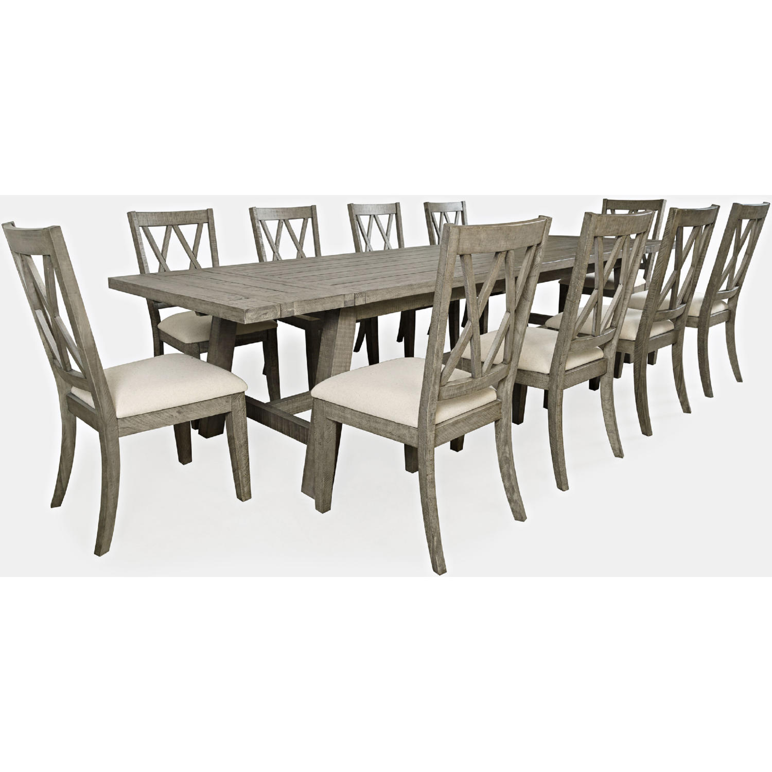 Jofran 2231-42D-11X Telluride 11 Piece Extendable Dining Set in ...