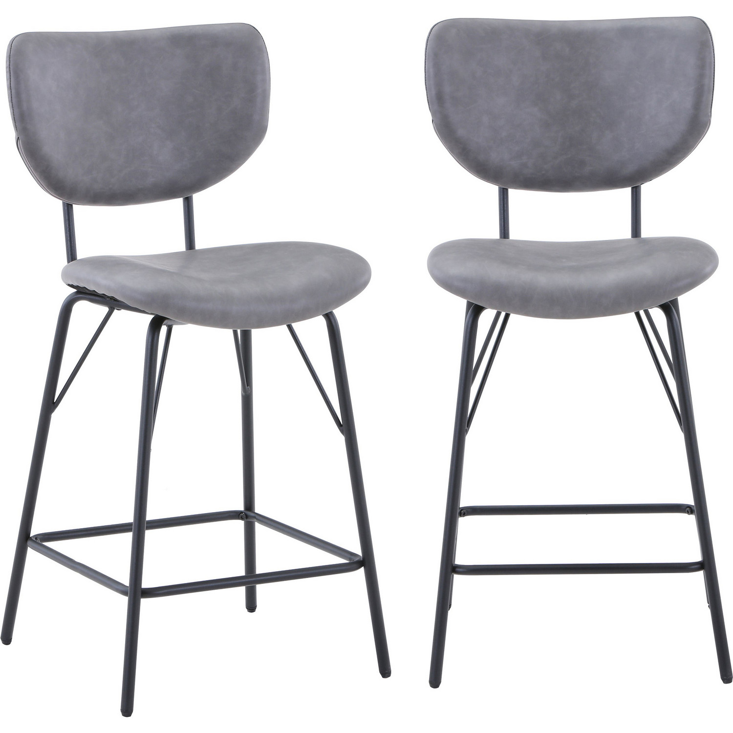 Jofran 2271-OWENSTGRY Owen Split Back Counter Stool in Grey Leatherette ...