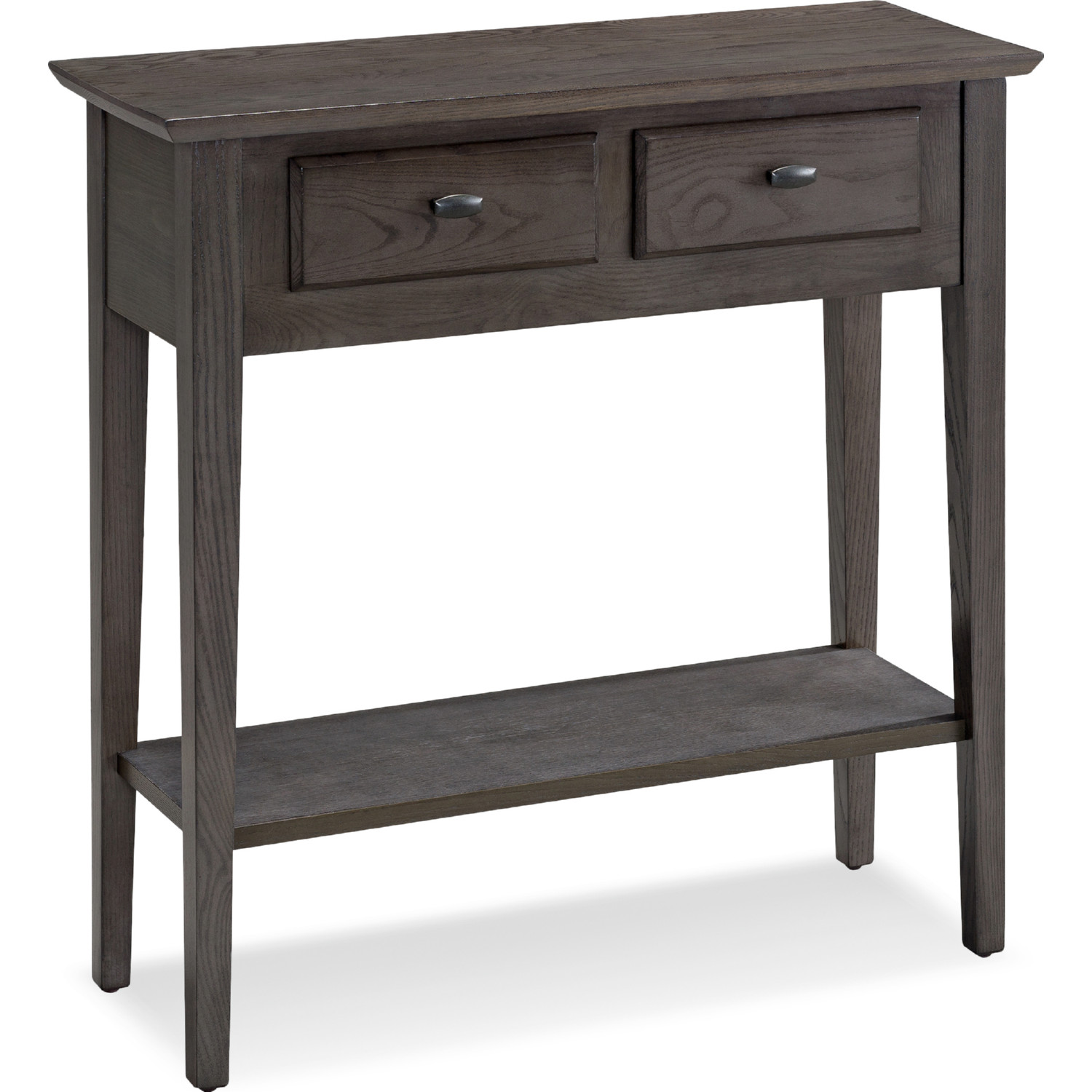 Leick Home 10075-GR Hall Sofa Console Table in Smoke Gray Ash Wood