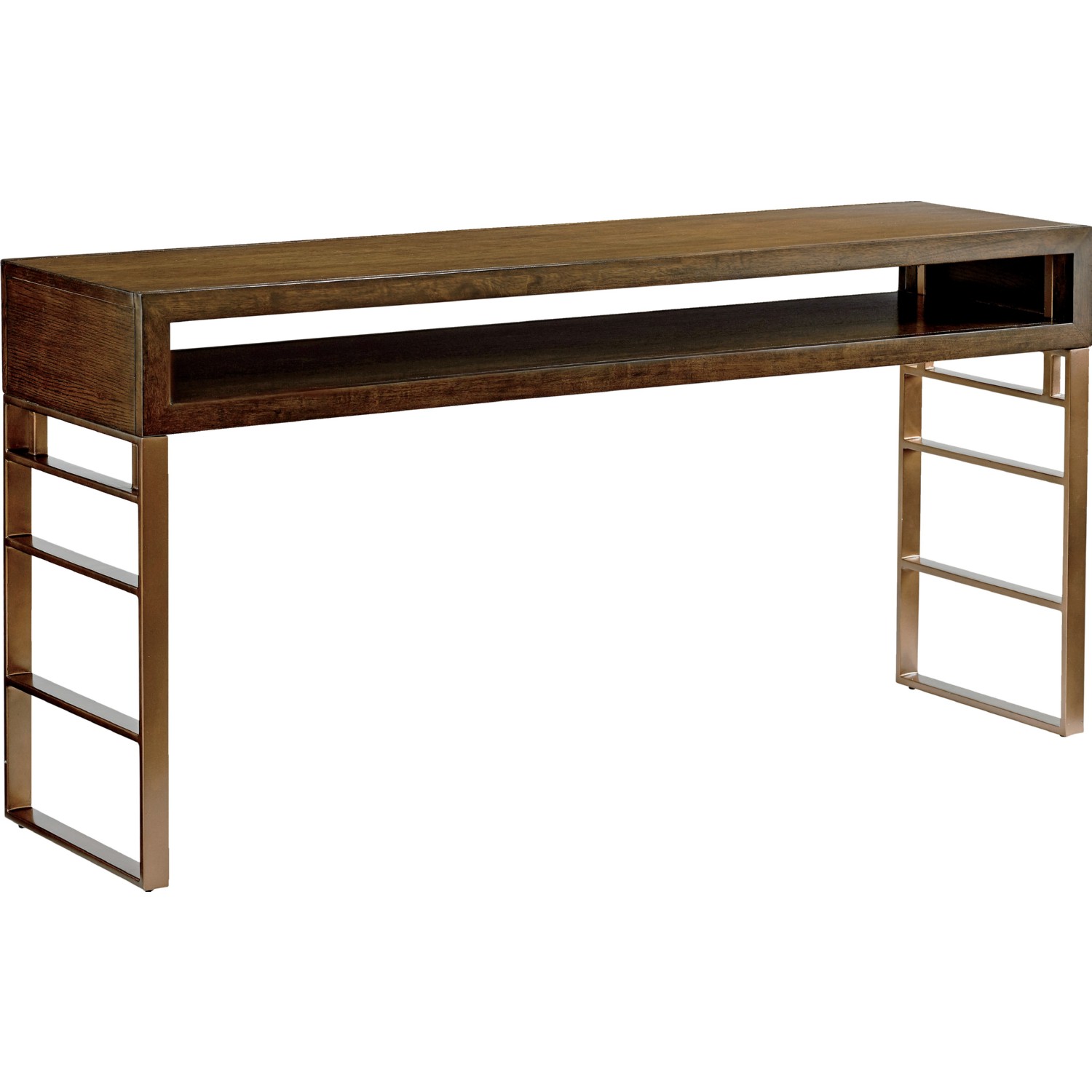 Sligh 190-471 Kenetic 60" Office Console Desk in Mocha on Aged Bronze ...