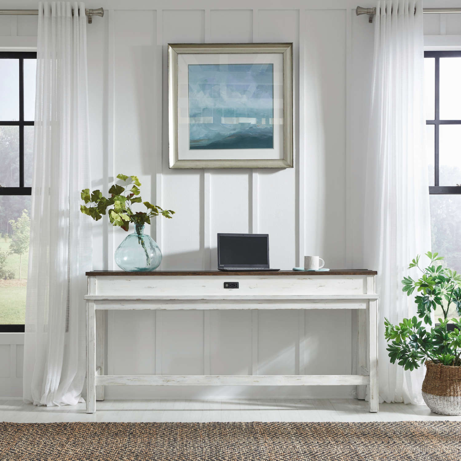 Liberty 237-OT7636 River Place Console Bar Table in Distressed ...