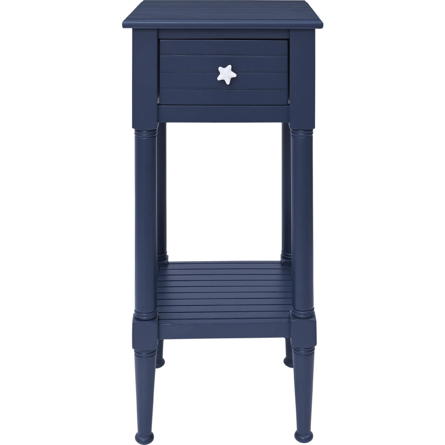Linon AC133NAVY01U Seaboard End Table in Navy Blue Finish Wood