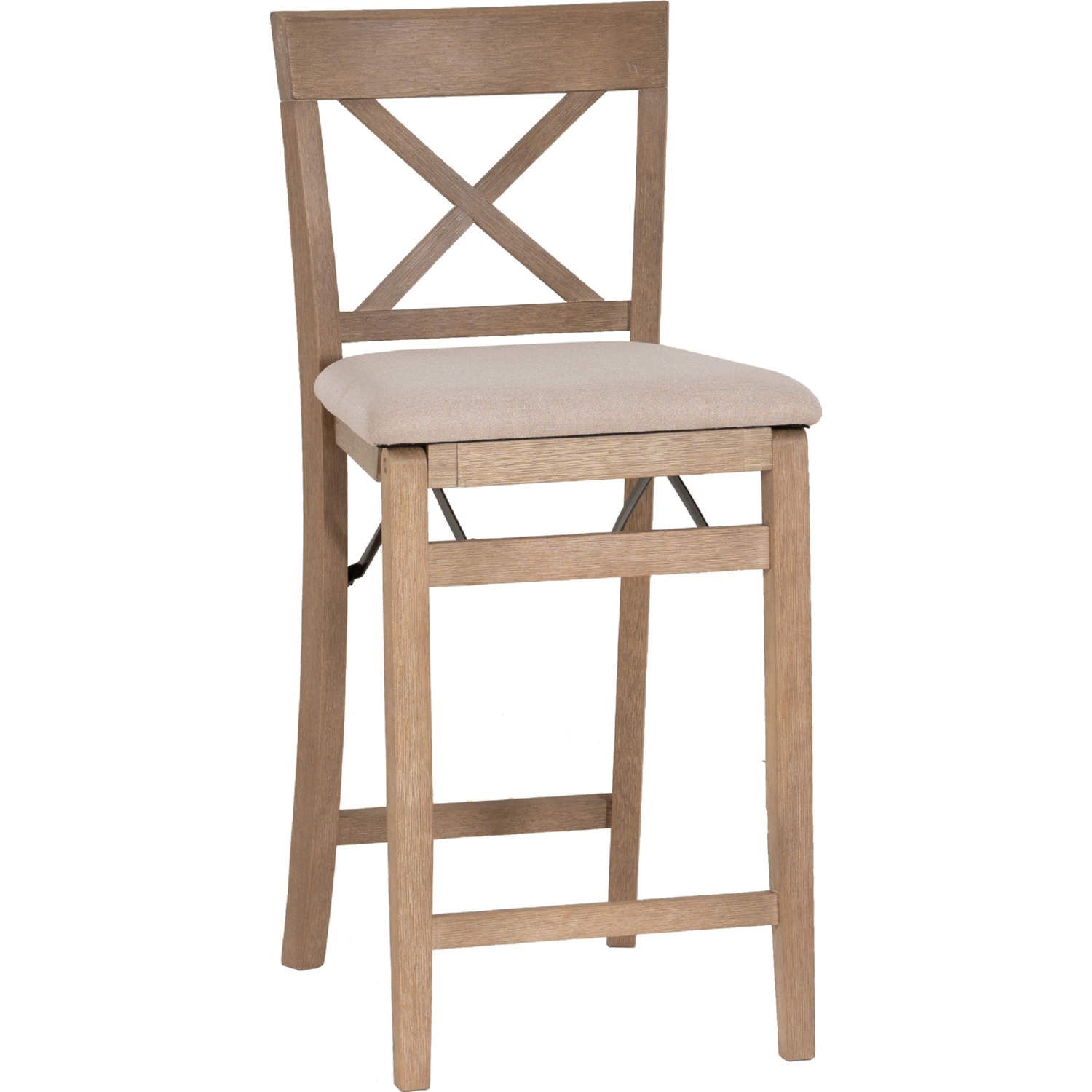 Linon CS327GRY01U Triena X Back Counter Stool in Graywash Wood & Beige ...