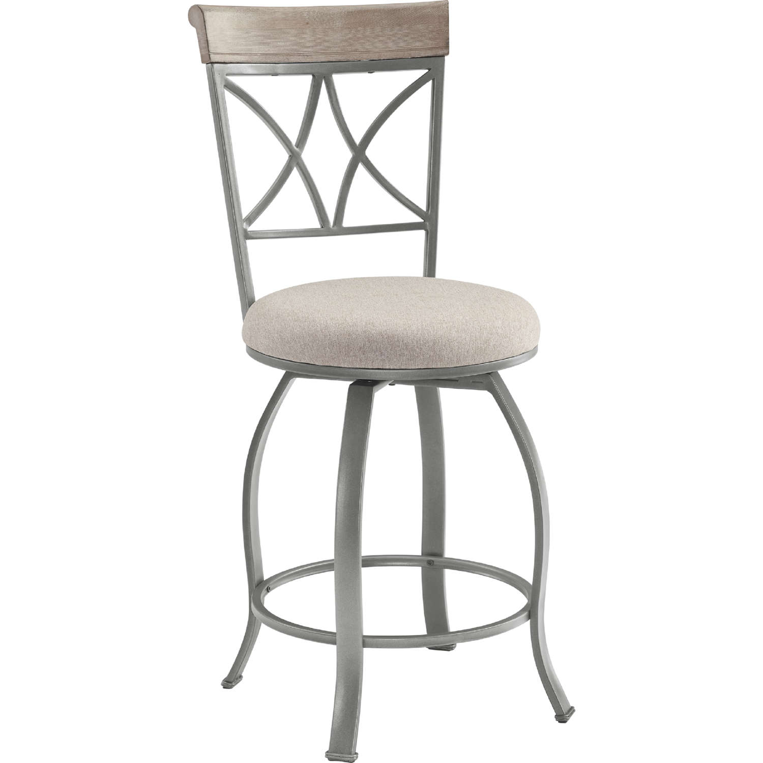 Powell D1481D21CSP Hamilton Swivel Counter Stool in Pewter Metal, Wood ...