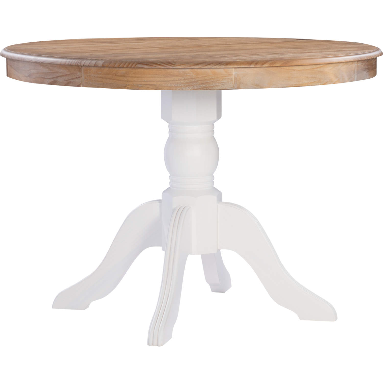 Linon KNK159NATWHTABU Tobin 42" Round Pedestal Dining Table in Natural ...