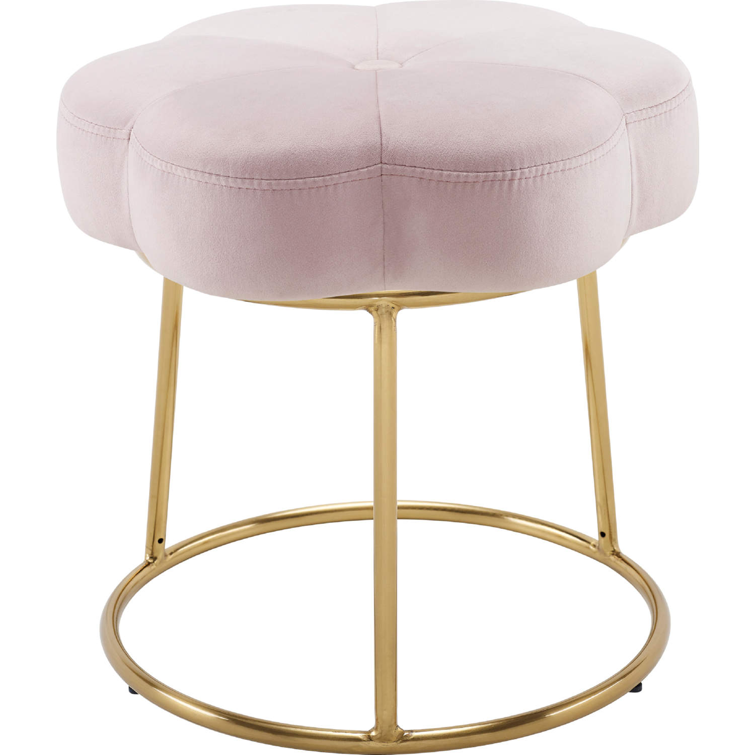Linon ST006PNK01ASU Seraphina Accent Vanity Stool in Light Pink Velvet ...