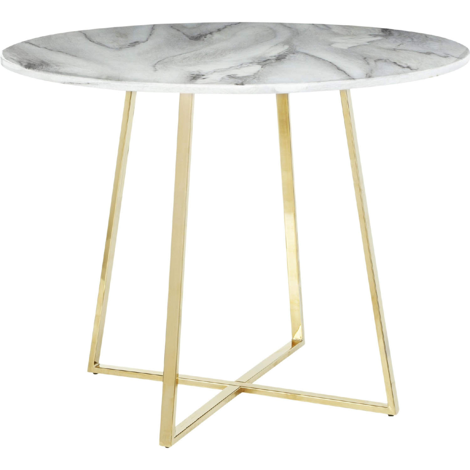 Lumisource DT-COSMO2 AUWMB Cosmo 39" Dining Table in Gold Metal & White ...