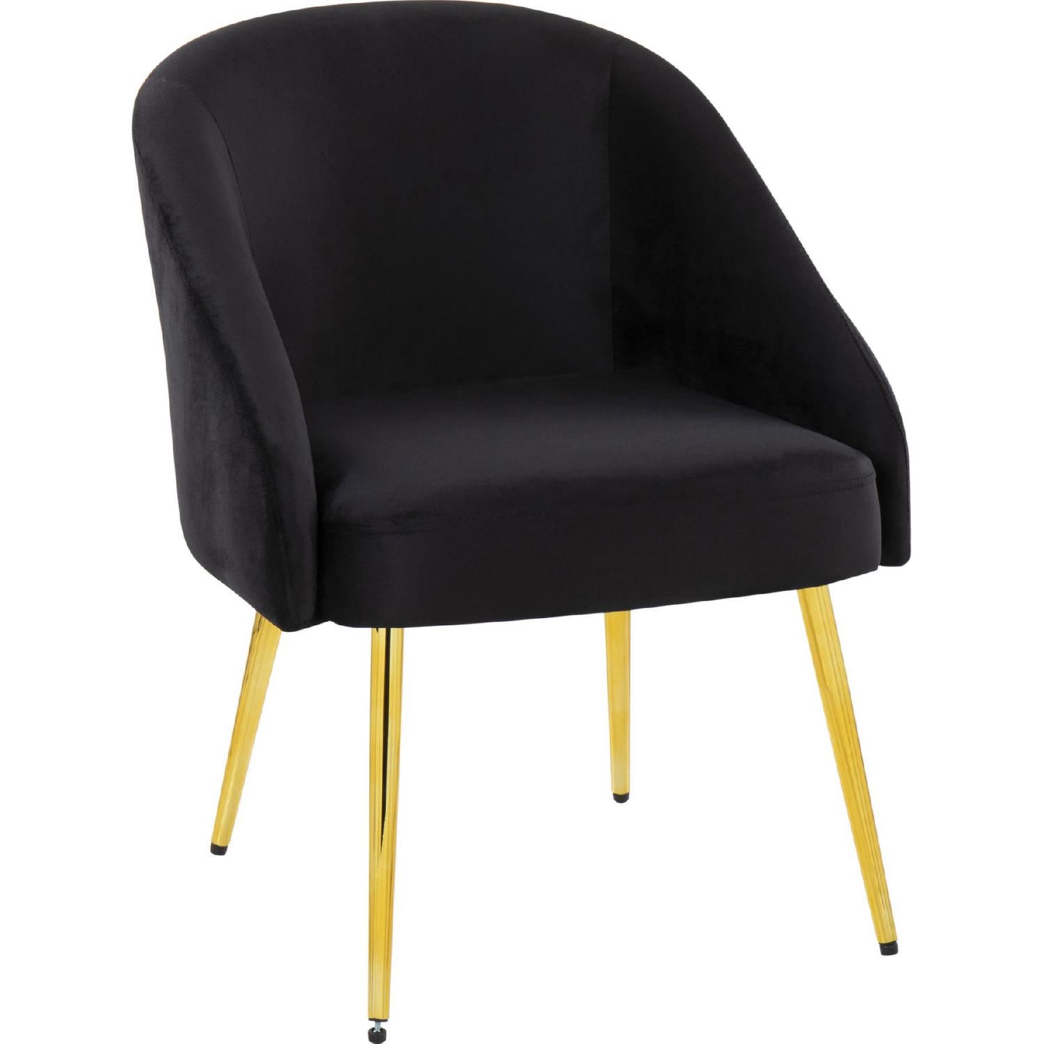 Lumisource CH-SHIRAZ AUVBK Shiraz Accent Chair in Black Velvet & Gold Metal