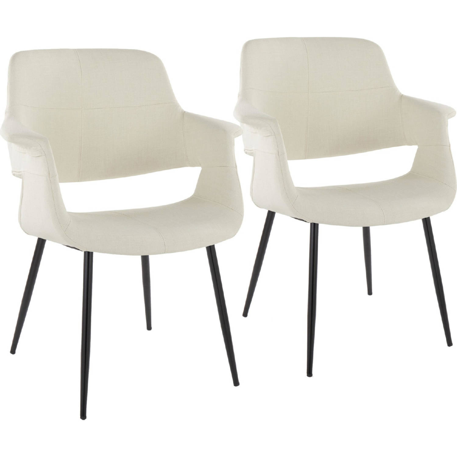 Lumisource CH-VFL-MTPR1 BKCR2 Vintage Flair Dining Accent Chair in ...