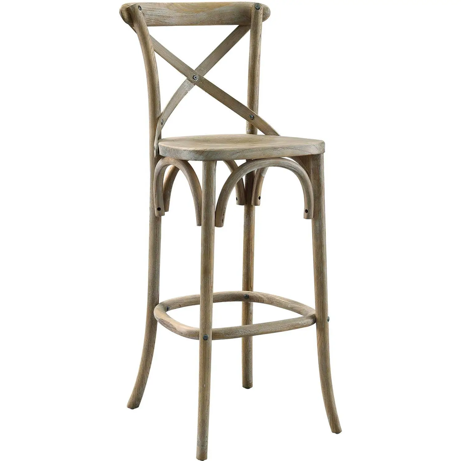 Modway EEI-5563-GRY Gear Bar Stool in Gray Finish Wood