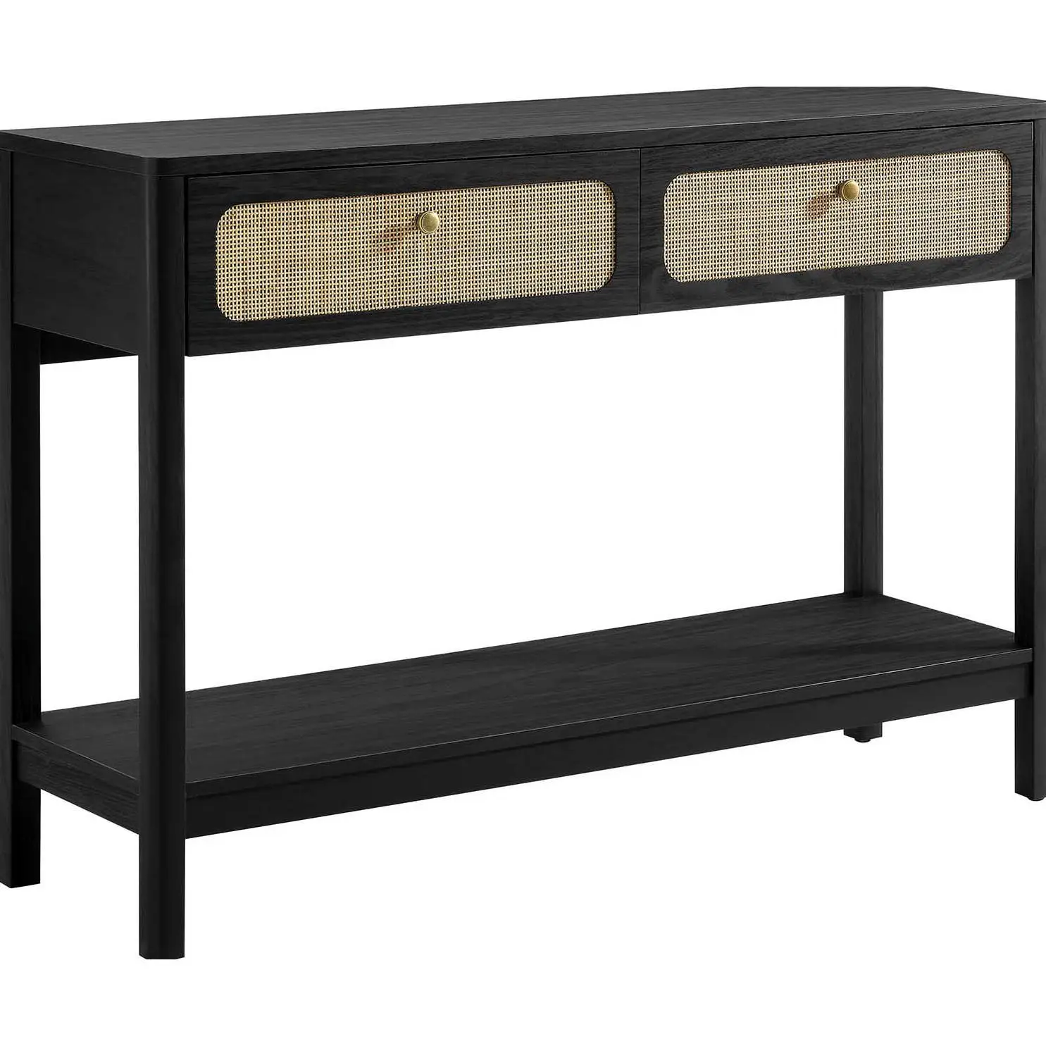 Modway EEI-6797-BLK Chaucer Entryway Console Table in Black Wood Grain ...