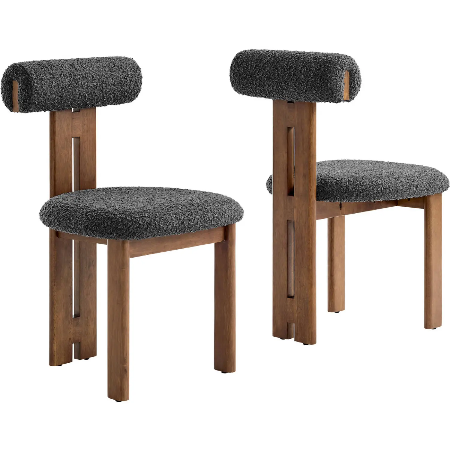 Modway EEI-6960-WAL-CHA Torian Dining Chair in Charcoal Gray Boucle ...