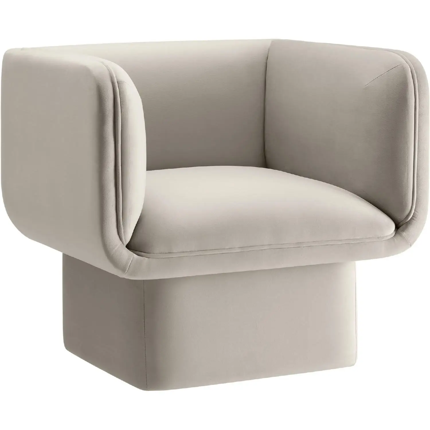 Modway EEI-6995-ALM Tate Accent Chair in Almond Gray Performance Velvet