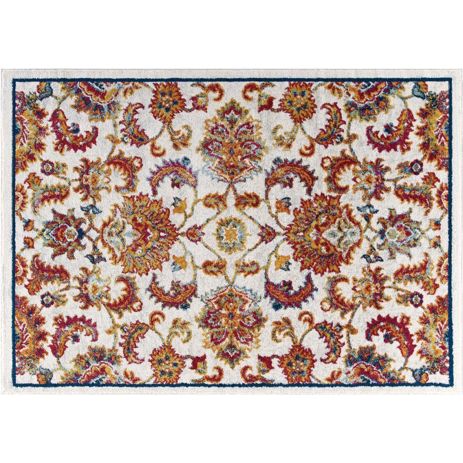 Modway R-1171A-810 Entourage Azami Distressed Vintage Floral Lattice 8 x 10 Area Rug