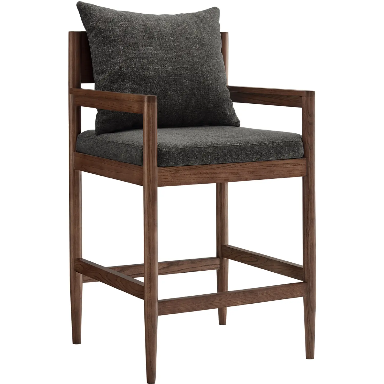 Modway EEI-7244-CHA Remington Counter Stool in Wood & Charcoal Gray Fabric