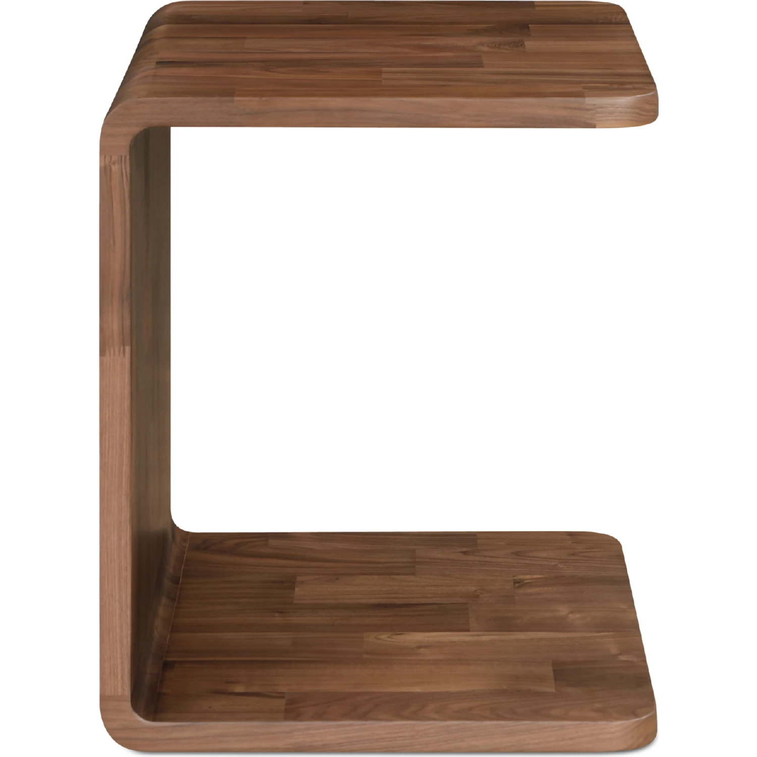 Moe's BC-1147-03 Carrie C Shape Side Table in Brown Walnut Wood
