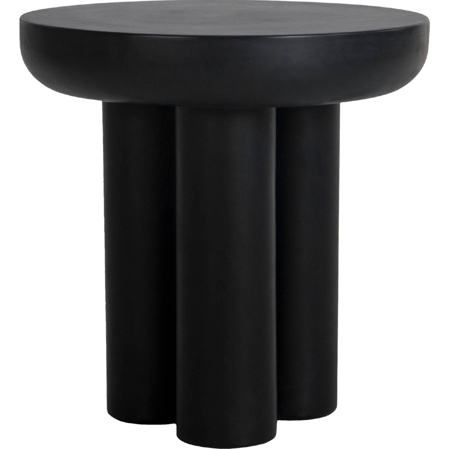 Moe's ZT-1036-02-0 Rocca Outdoor Side Table in Black Concrete & Iron